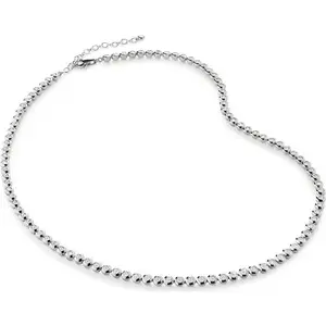 Monica Vinader Lab Grown Diamond Bezel Tennis Necklace - Sterling Silver /diamond
