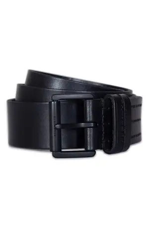 ALLSAINTS Split Loop Leather Belt - Black