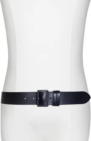 ALLSAINTS Split Loop Leather Belt - Black