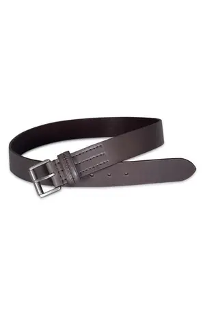 ALLSAINTS Split Loop Leather Belt - Grey