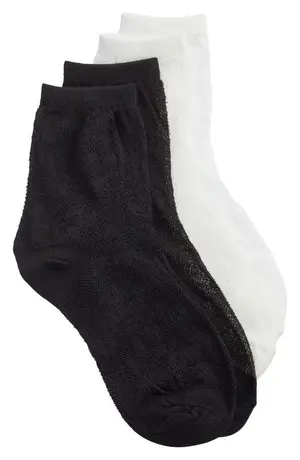 STEMS Bloom Assorted 2-Pack Crew Socks Black /ivory