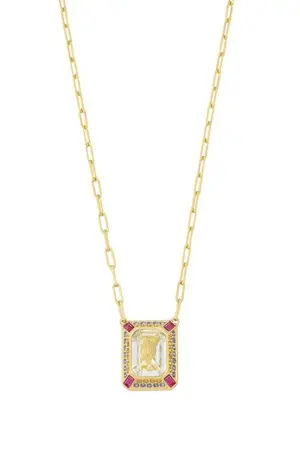 Kurt Geiger Eagle Crystal Pendant Necklace - Pink