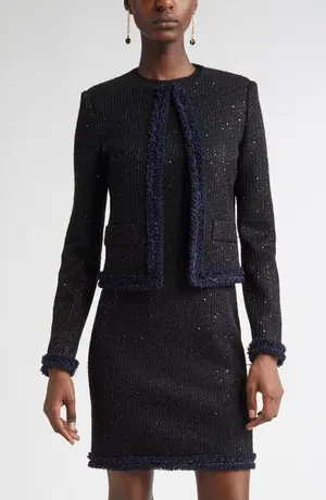 St. John Sequin Tweed Knit Jacket