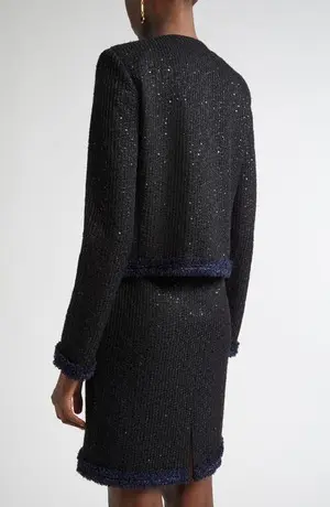 St. John Sequin Tweed Knit Jacket