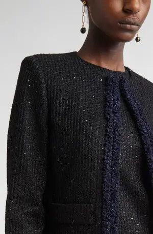 St. John Sequin Tweed Knit Jacket