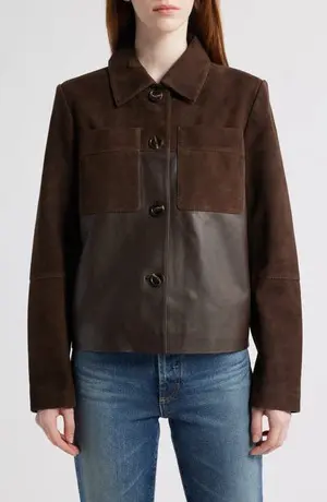 Bernardo Short Suede And Leather Jacket