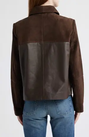 Bernardo Short Suede And Leather Jacket