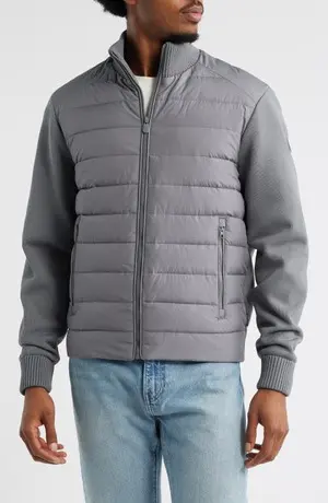 SAVE THE DUCK Sedum Water Repellent Mixed Media Jacket - Mid Grey