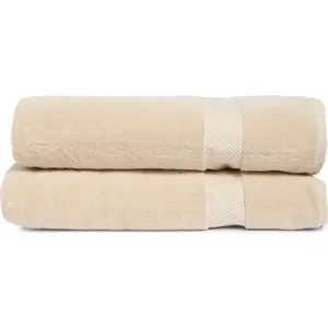 Nordstrom Organic Hydrocotton Set Of 2 Bath Sheets - Beige Oatmeal