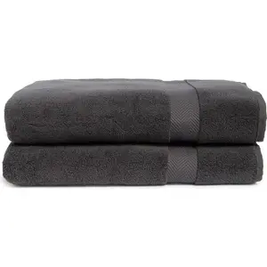 Nordstrom Organic Hydrocotton Set Of 2 Bath Sheets - Grey Onyx