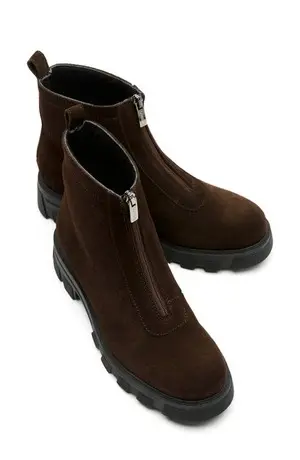 La Canadienne City Dry™ Waterproof Bootie - Brunette Suede
