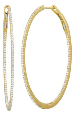 BONY LEVY 18k Gold & Diamond Hoop Earrings