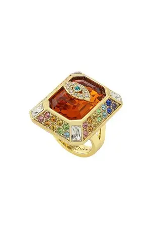 Kurt Geiger Pavé Evil Eye Cocktail Ring - Orange