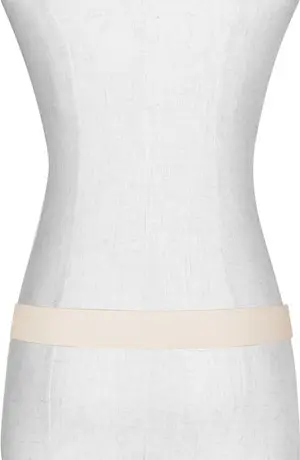 Vince Flat Ring Leather Belt - Milk