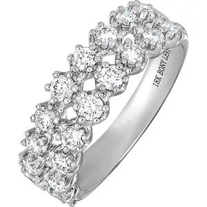 Bony Levy Audrey Wide Double Row Diamond Ring - 18k White Gold