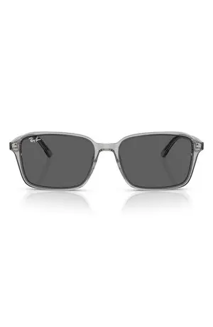 Ray-ban 58mm Square Sunglasses - Transparent Grey/dark Grey