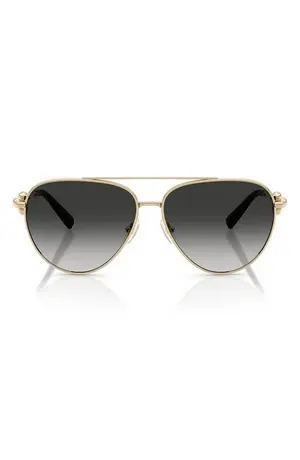 Tiffany & Co. 59mm Gradient Pilot Sunglasses - Pale Gold/ Grey Gradient