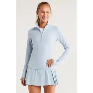 Zella Active Half Zip Pullover - Blue Fog