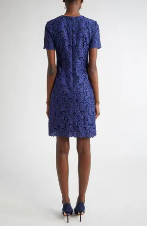 St. John Guipure Lace Shift Dress