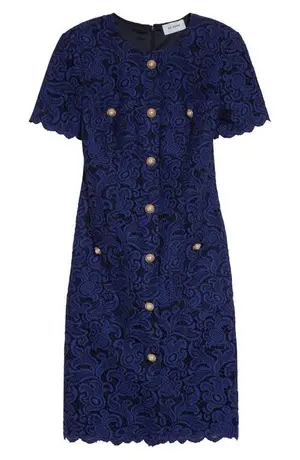 St. John Guipure Lace Shift Dress