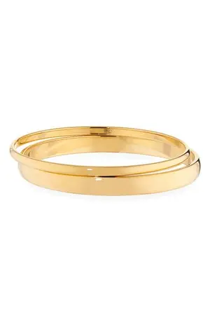 Nordstrom Set Of Two Demi-fine Bangle Bracelets - 14k Gold Plated