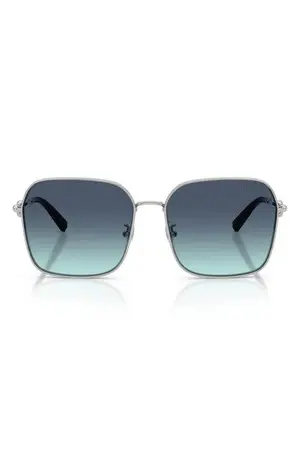 Tiffany & Co. 60mm Gradient Square Sunglasses - Silver/azure Gradient Blue