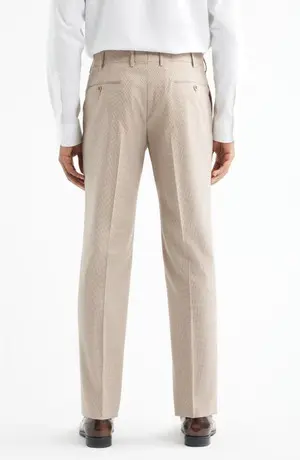 Zanella Parker Flat Front Wool Dress Pants - Tan