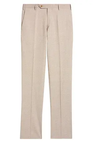 Zanella Parker Flat Front Wool Dress Pants - Tan