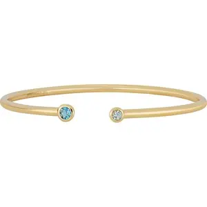 Bony Levy Jewel Embellished 14k Gold Cuff Bracelet - 14k Yellow Gold Blue Topaz