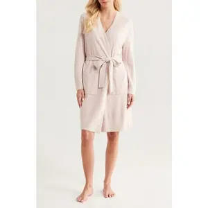 Barefoot Dreams Cozychic Lite® Tonal Contrast Robe - Barely Pink/shell