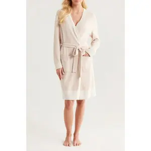 Barefoot Dreams Cozychic Lite® Tonal Contrast Robe Chai/sand Dune