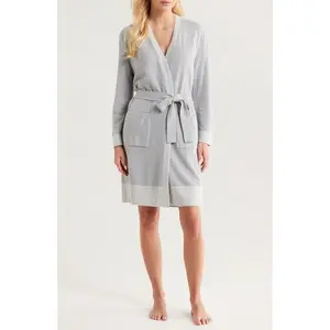 Barefoot Dreams Cozychic Lite® Tonal Contrast Robe Vapor/skylight