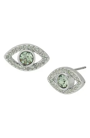 Kurt Geiger Pave Evil Eye Stud Earrings - Light Green