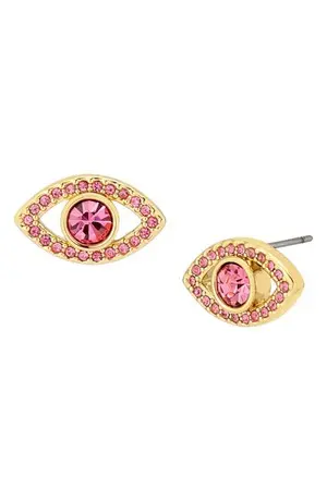 Kurt Geiger Pave Evil Eye Stud Earrings - Pink
