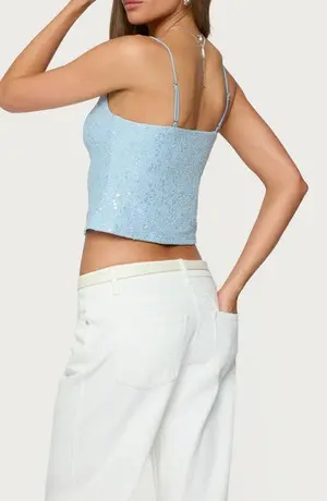 EDIKTED Sequin Crop Camisole