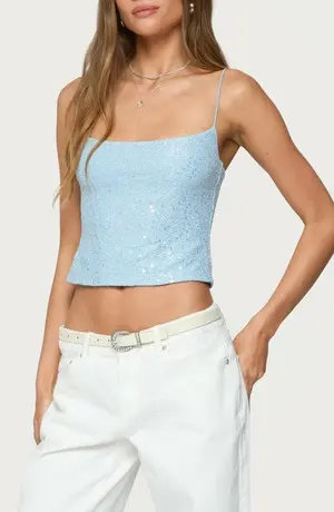 EDIKTED Sequin Crop Camisole