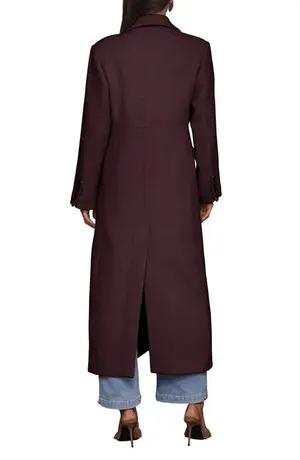 Avec Les Filles Strong Shoulder Hourglass Single Breasted Coat