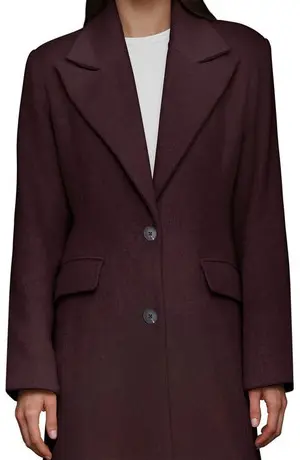 Avec Les Filles Strong Shoulder Hourglass Single Breasted Coat