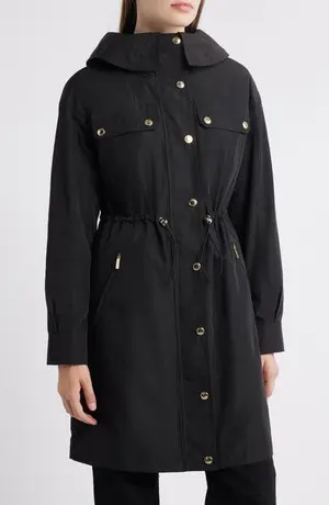 Michael Kors Fold-over Hood Jacket - Black