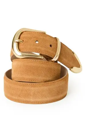 B-low The Belt Marc Suede Belt - Camel/gold