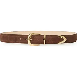 B-low The Belt Marc Suede Belt - Chocolate/gold