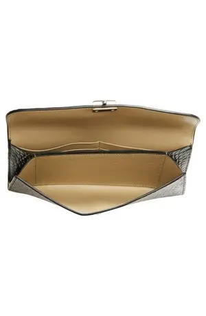 TOTEME T-lock Croc Embossed Leather Wallet