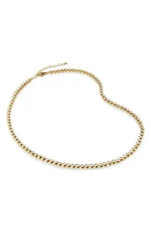 Monica Vinader Lab Grown Diamond Bezel Tennis Necklace - 18k Gold Vermeil /diamond