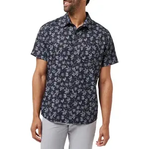 Travis Mathew Coastal Trip Short Sleeve Button-up Shirt - Black