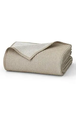 BOLL & BRANCH Waffle Knit Two-tone Bed Blanket - White/oak