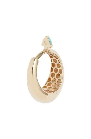 Zoe Chicco 14k Gold Turquoise Dome Hoop Earrings