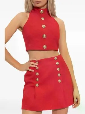 Balmain High-neck Button-detail Top