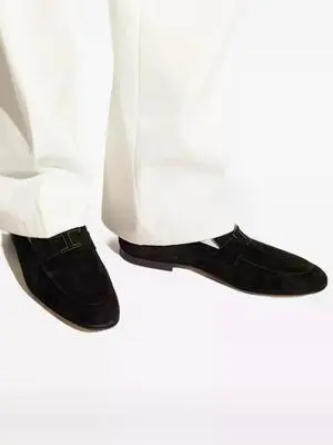 TOD'S Logo-plaque Suede Loafers