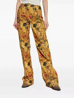 R13 Floral-print Straight-leg Jeans