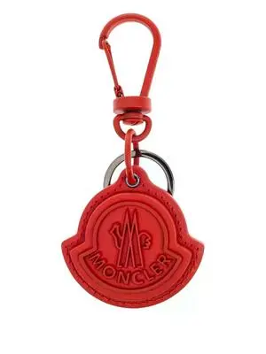 Moncler Logo-embossed Leather Keyring - Red